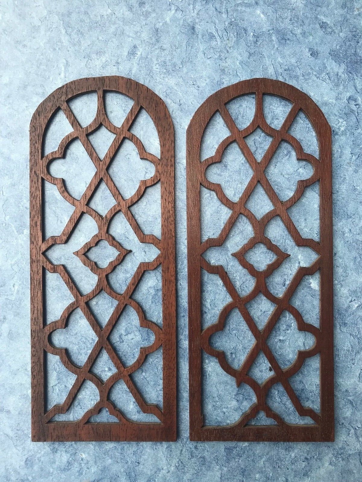 Pair of Walnut Fretwork Pieces | eBay
