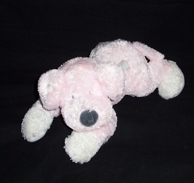 Animal Adventure Baby 2002 Pink Puppy Dog Plush White Grosgrain Bow ...