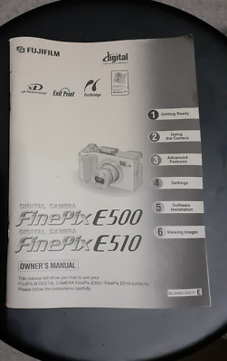 Instruction Manual for Fujifilm FinePix E500 Digital Camera or other ...