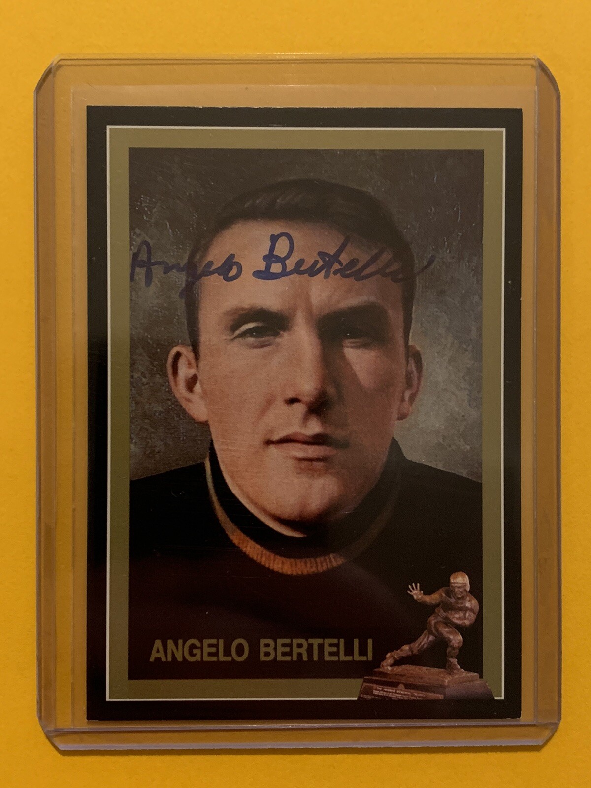 ANGELO BERTELLI Dec CF HOF Signed 1991 HEISMAN Collection N DAME ...