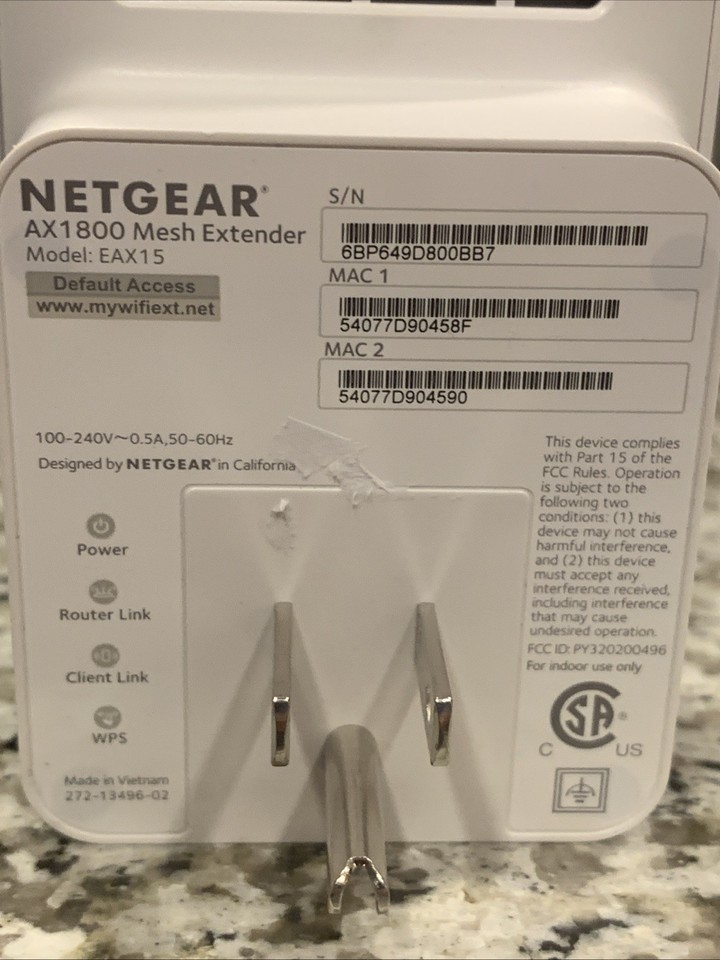 NETGEAR WiFi 6 Mesh Range Extender (EAX15) - Add up to 1,500 sq. ft ...