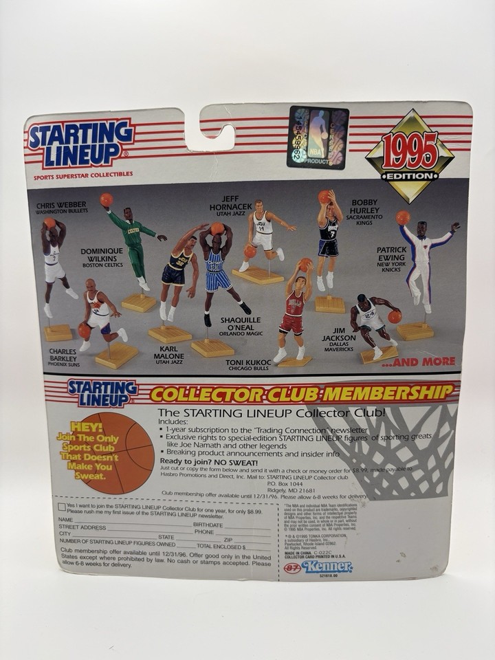 1995 Kenner Starting Lineup Karl Malone Action Figure & Trading Card ...