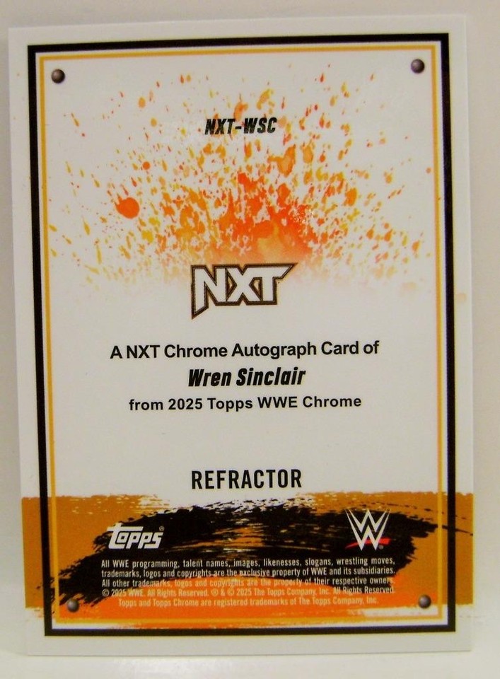 WREN SINCLAIR #17 /175 AUTO AUTOGRAPHED WWE TOPPS CHROME 2025 | eBay