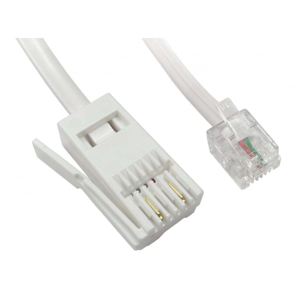 Rj11 to Rj11 Modem Cable Lead Telephone Phone Plug 2 Pin 3m Crossover ...