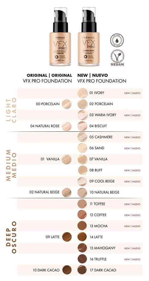 FARMASI-MAKE UP-VFX PRO FOUNDATION ALL COLOURS +PRIMER+STROBE+CONCEALER ...