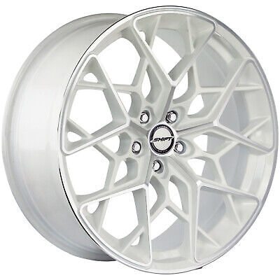 4-Shift H35 Piston 18x8.5 5x4.5" +35mm White/Machined Wheels Rims 18 ...