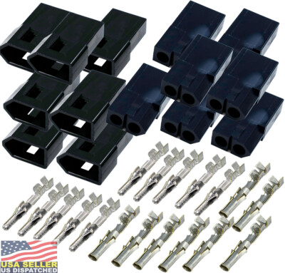 Molex 2-Pin BLACK Power Connector w/14-20 AWG Glow Wire Capable (7 ...