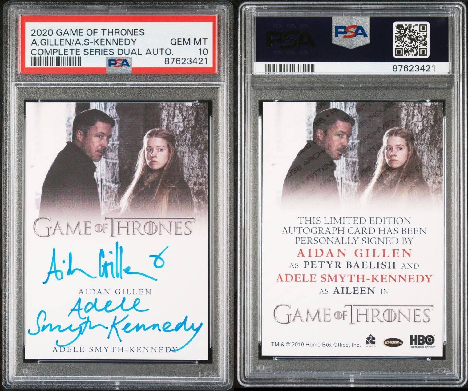 Game of Thrones Dual Autograph AIDAN GILLEN ADELE SMYTH-KENNEDY Auto ...