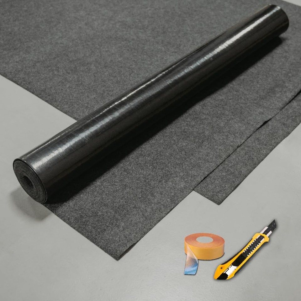 Large Waterproof Floor Mat – 2 Rolls 7.4’ x 8.4’ Each, Heavy-Duty, Non ...