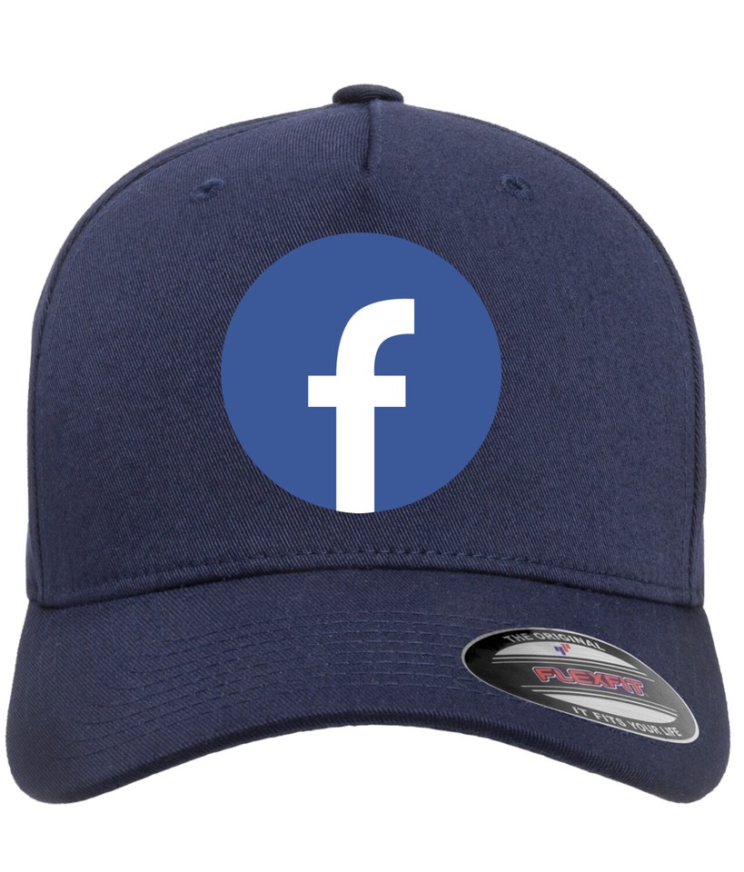 Facebook Icon Logo Symbol Hat Flexfit Baseball Cap Social Media Emblem ...