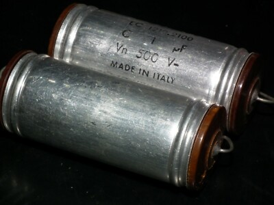 Two NOS vintage PIO capacitors 1 uF / 500V Ducati Italy Paper In Oil | eBay