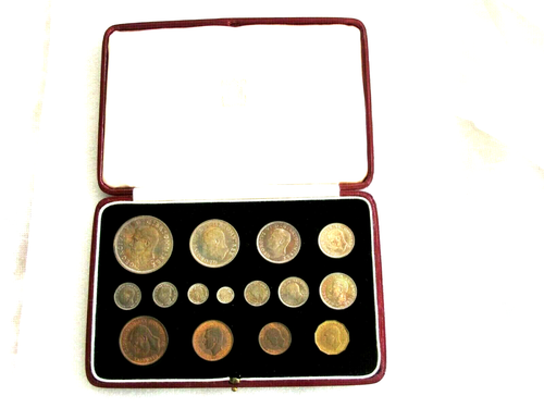 1937 GREAT BRITAIN / UK PROOF LIKE MINT SET 15 COINS 11 SILVER / 4 ...