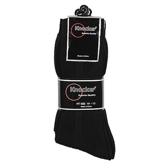 12 Pairs Mens Knocker Ribbed Dress Socks Crew Length Polyester Solid ...