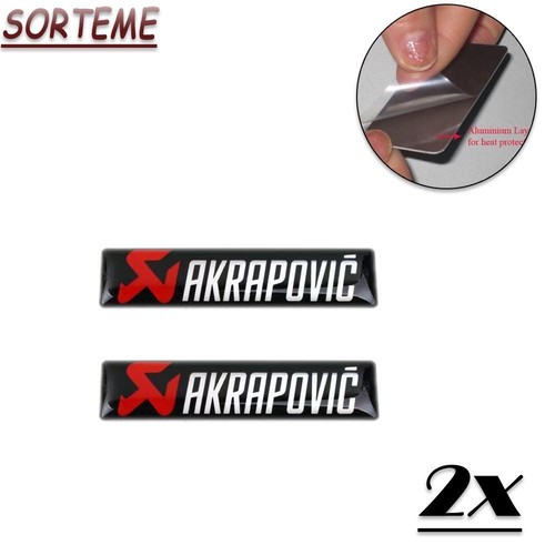 2x AKRAPOVIC Exhaust Heat Resistant Foil Car Auto Emblem Badge Decal ...