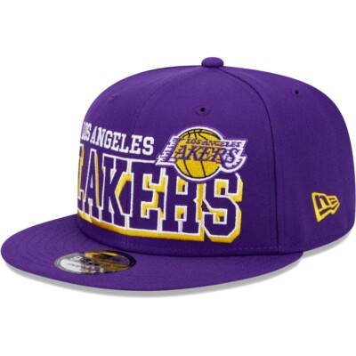 New Era Los Angeles Lakers Throwback 9FIFTY Snapback Adjustable Hat ...