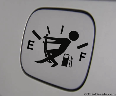 Fuel Gauge Decal / Stick Man / funny empty low gas fuel door vinyl ...