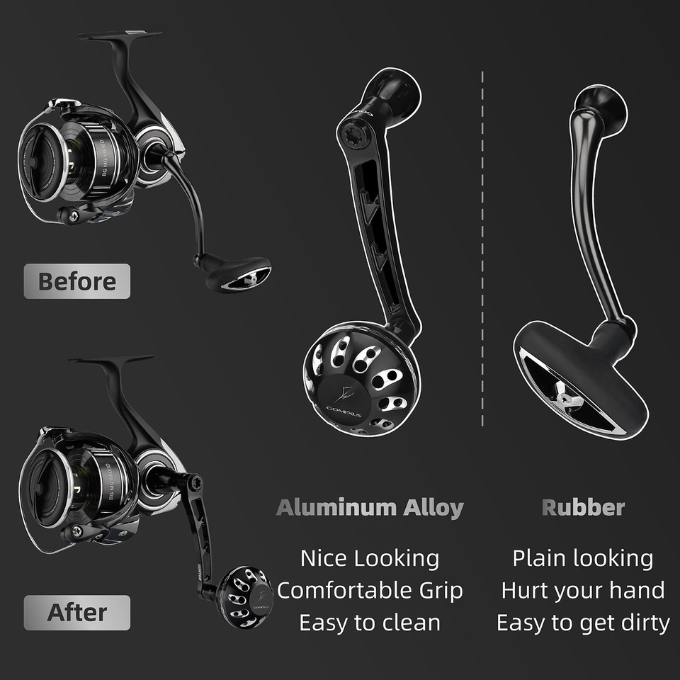 GOMEXUS Power Handle 63mm for Daiwa BG MQ 2500-4000 Spinning Reel Plug ...