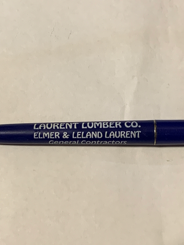 BLUE LAURENT LUMBER CONTRACTOR ST. ANNE ILL Advertising Ballpoint Pen ...