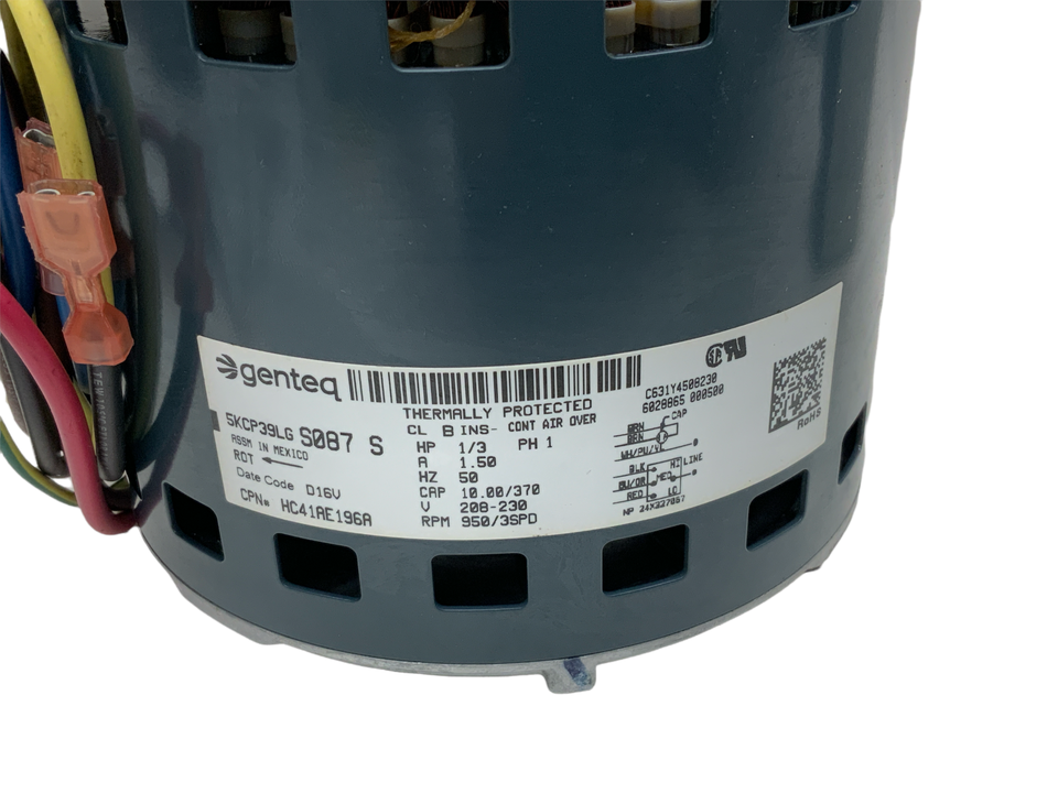 GENTEQ 1/3 HP 5KCP39LG BLOWER MOTOR 200-230V 950 RPM 1PH | eBay