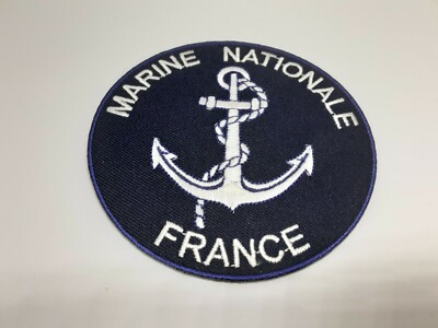 patch ecusson thermocollant brodé marine nationale encre 8cm | eBay