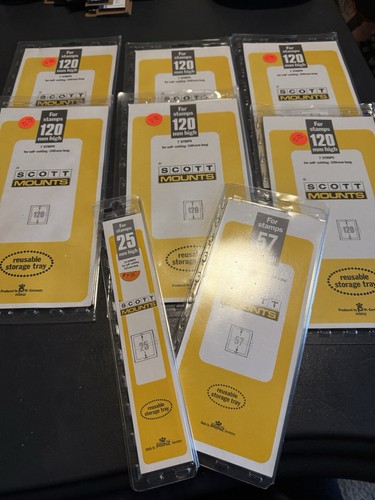 8 Pack Mix Lot Of Larger Sized Pre-cut Scott Black Mounts Most Unused ...