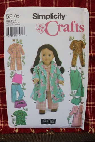 Simplicity 18" Doll clothes Vintage Pattern #5276 NEW! Factory folded ...