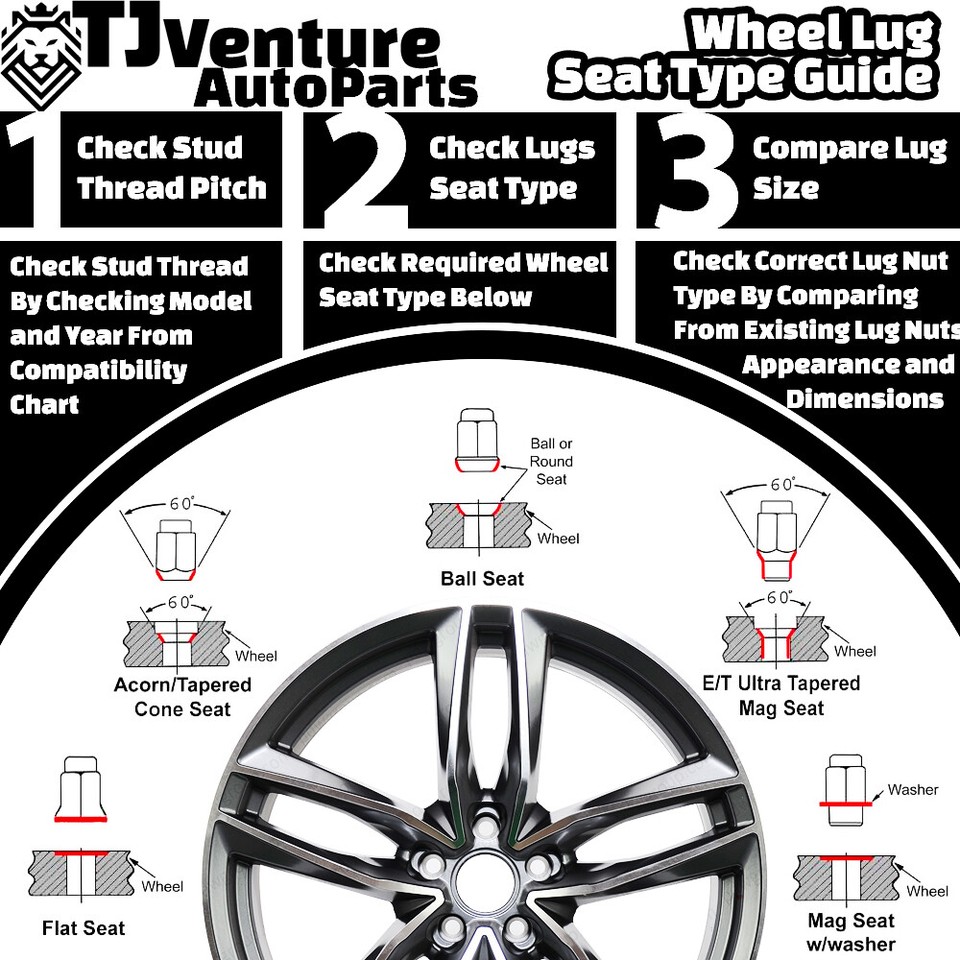 20x Black 12x1.5 Factory Style Mag Seat OEM Lug Nut Fit Toyota Lexus ...