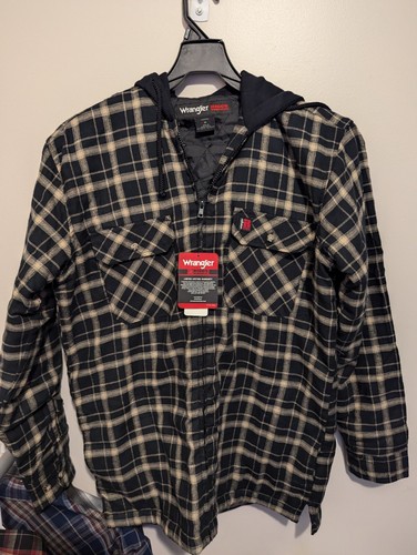 Wrangler Riggs Workwear Hooded Flannel Quilt Lined Jacket Medium ...