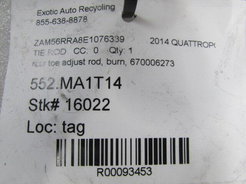 Maserati Quattroporte, Rear Toe Adjust Rod, Used, P/N 670006273 | eBay