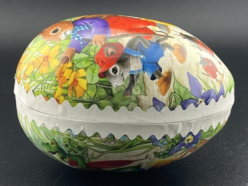 Vintage Easter Rabbit Chick Mouse Frog Egg Candy Container Paper Mache ...