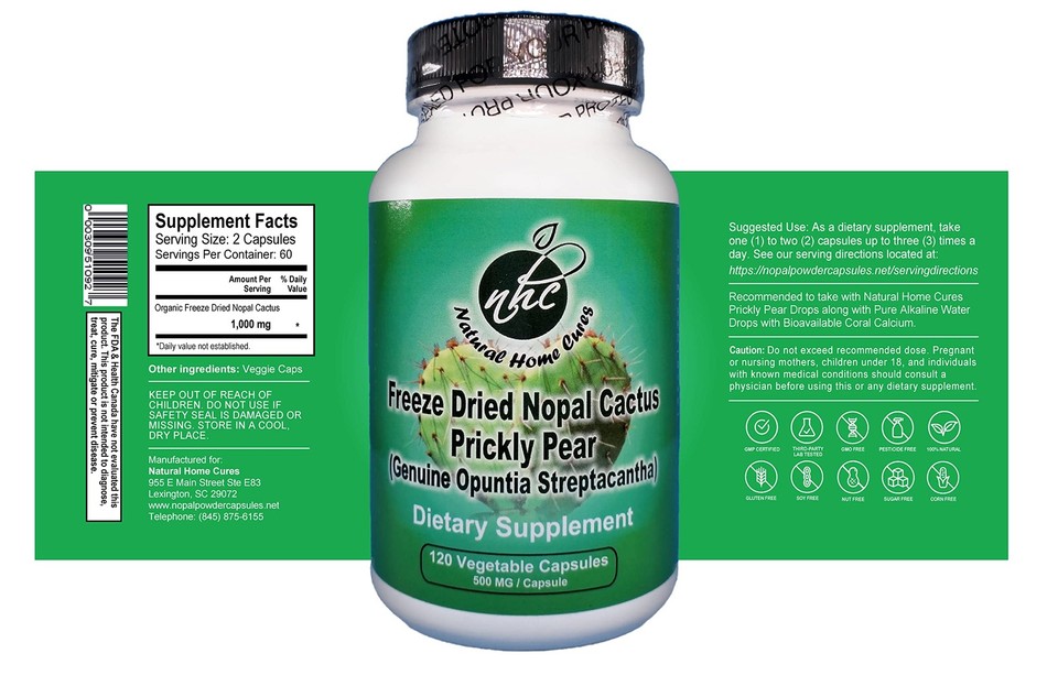 Natural Home Cures Prickly Pear Nopal Cactus Supplement Combo Pack ...