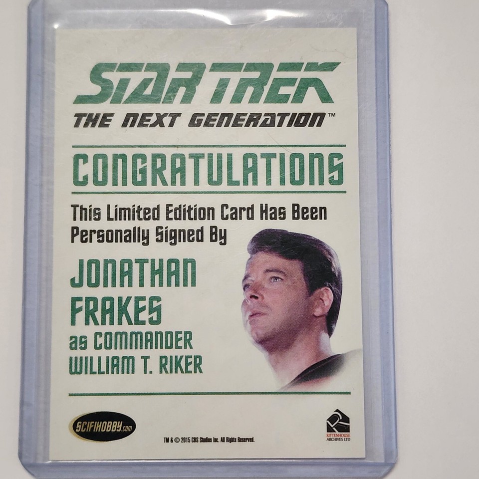 Jonathan Frakes Riker Auto Star Trek Autograph Signed TNG Card ...