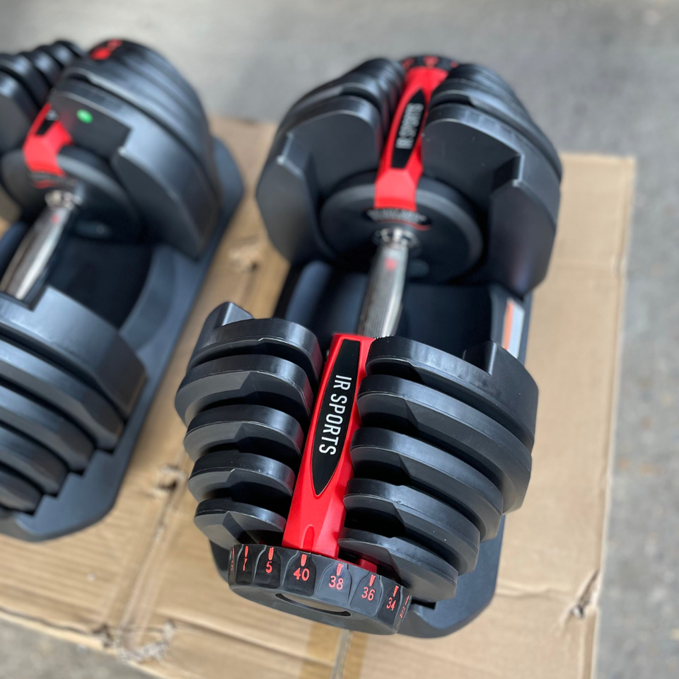 Adjustable Dumbbell Set 40kg Hand Dumbbells 80kg Set Home Gym Fitness ...