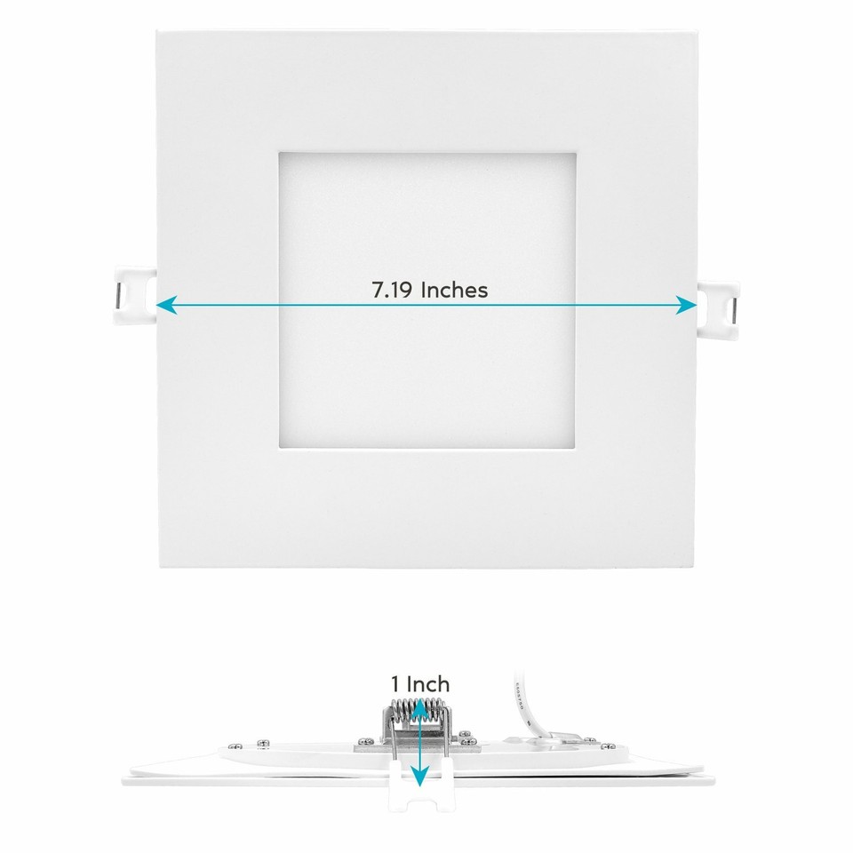 Luxrite 6 Inch Slim Square LED Downlight 5 Color Options 2700K-5000K ...