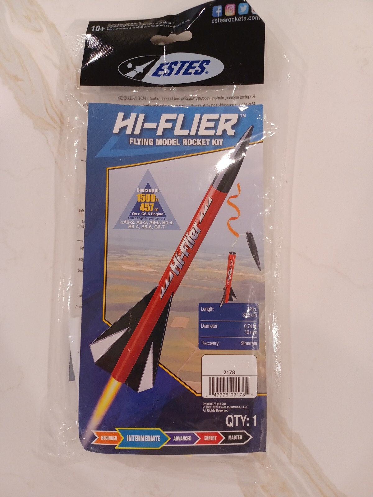 Estes Flying Model Rocket Kit High Flyer 2178 NIP Level 1 High Altitude ...
