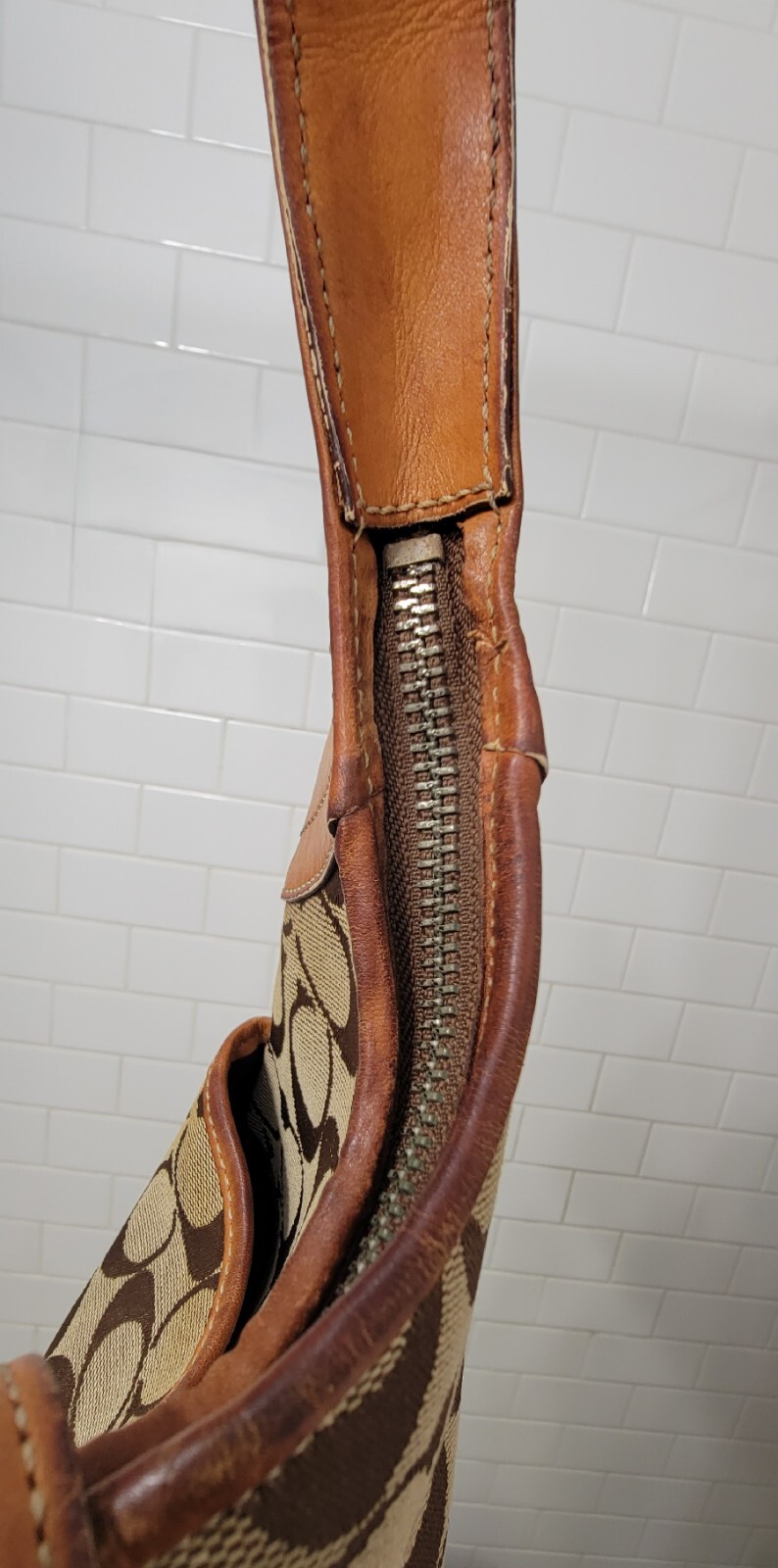 Coach Signature Logo Hobo Shoulder Canvas Bag EO5K 8K… - Gem