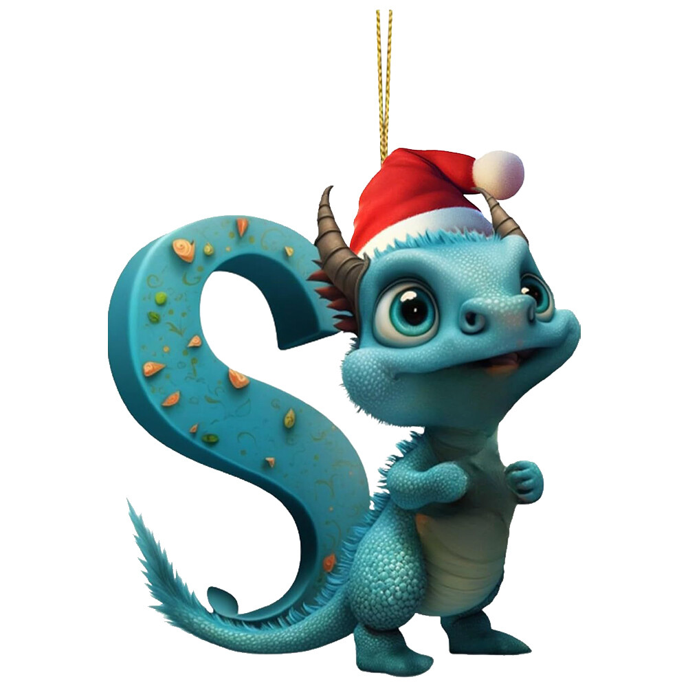 Christmas Dragon Hangings Acrylic Letter S Shaped for Xmas Tree Car ...
