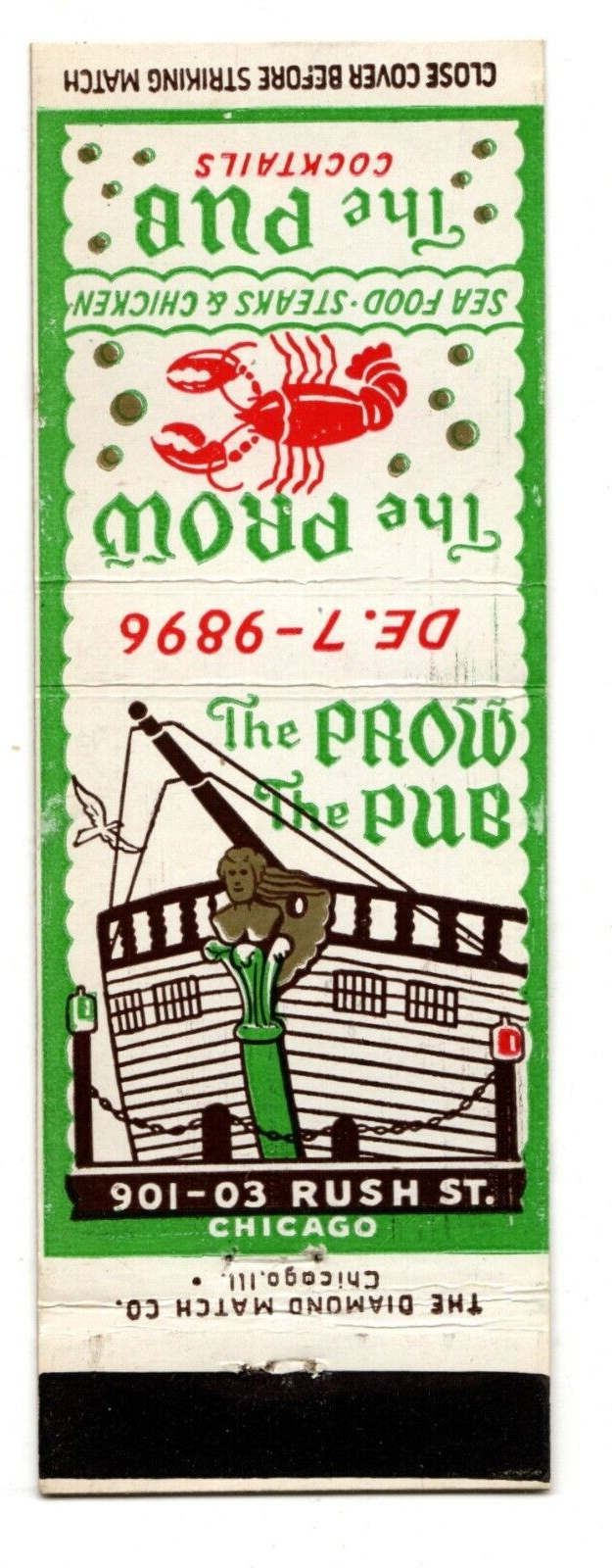 THE PROW matchbook matchcover - VINTAGE CHICAGO, ILLINOIS | eBay