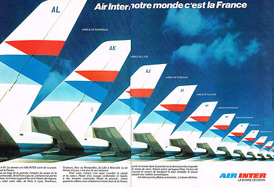 PUBLICITE ADVERTISING 1982 AIR INTER notre monde c'est la France (2 ...