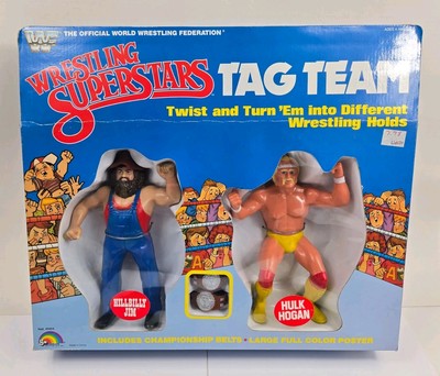 Vintage 1985 LJN WWF "Hillbilly Jim & Hulk Hogan" Tag Team Figure Set ...