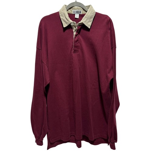 VTG Rugby LG Corduroy Collar Burgundy Red Camel Cotton XL Bloke Core | eBay