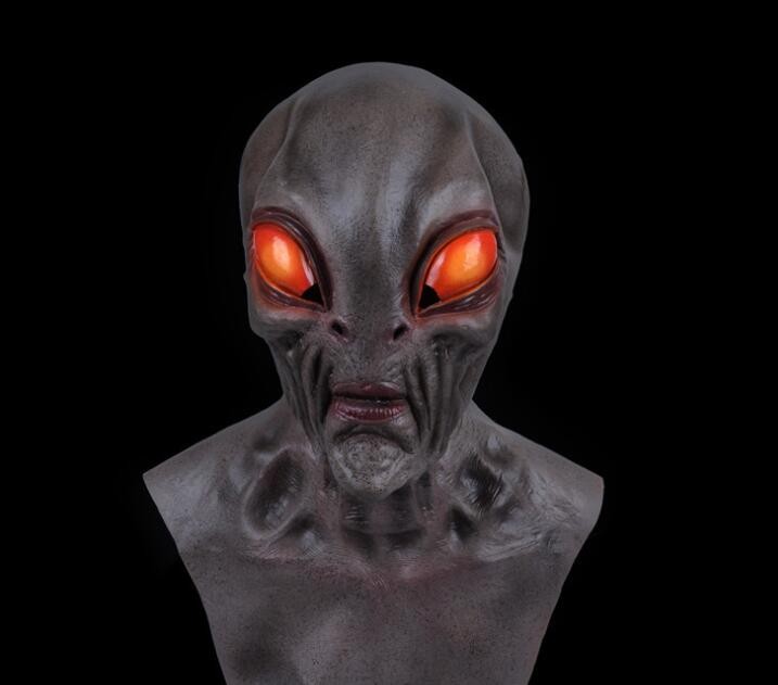 Halloween Alien Mask Scary Horrible Big Eyes Horror Alien Mask Full ...