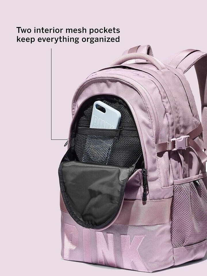 VICTORIA'S SECRET PINK COLLEGIATE BACKPACK GYM SCHOOL BAG FULL SIZE ...