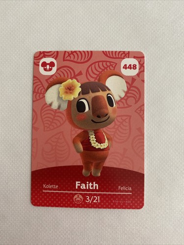 Faith Amiibo Card 448 Series 5 Animal Crossing Amiibo Card NEW VILLAGER ...