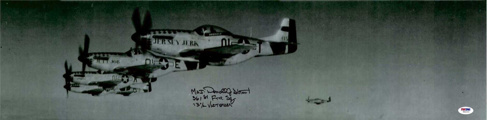 DONALD STRAIT SIGNED 8X32 PANORAMIC PHOTO PSA DNA W92000 (D) WWII ACE ...