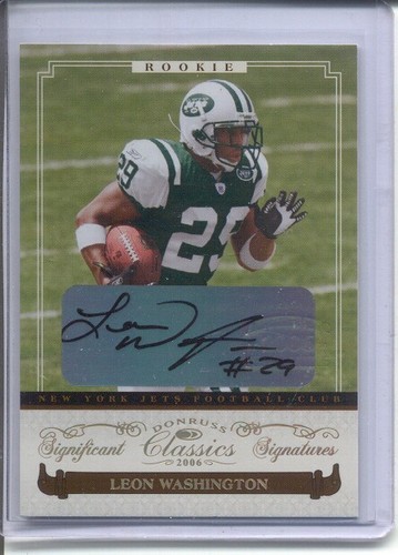 2006 DONRUSS CLASSICS SIGNATURES GOLD #158 - LEON WASHINGTON RC #ED 082 ...