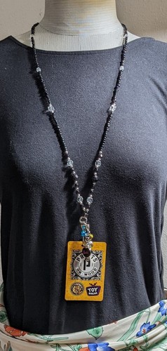 Beaded Lanyard ID Badge Holder Necklace Black White 36" Unisex | eBay