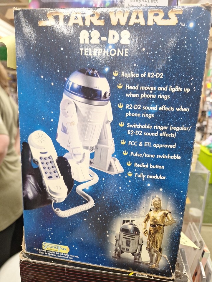 Star Wars R2 D2 Telephone SoundTrax Technology 1997 NEW in Box Box is ...