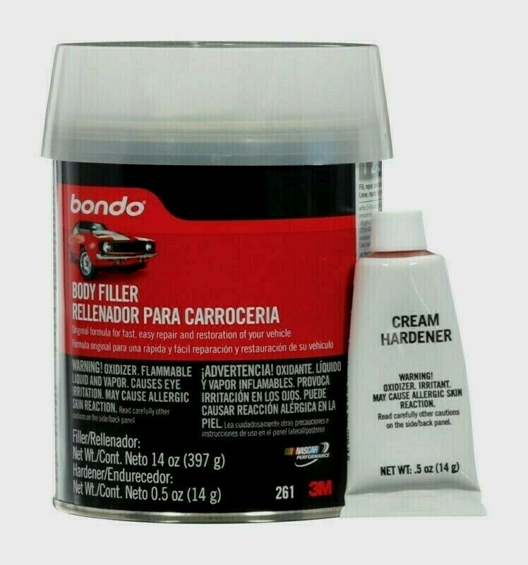 Bondo AUTO BODY FILLER 14 oz. Hardener Metal Wood Masonry Fiberglass ...