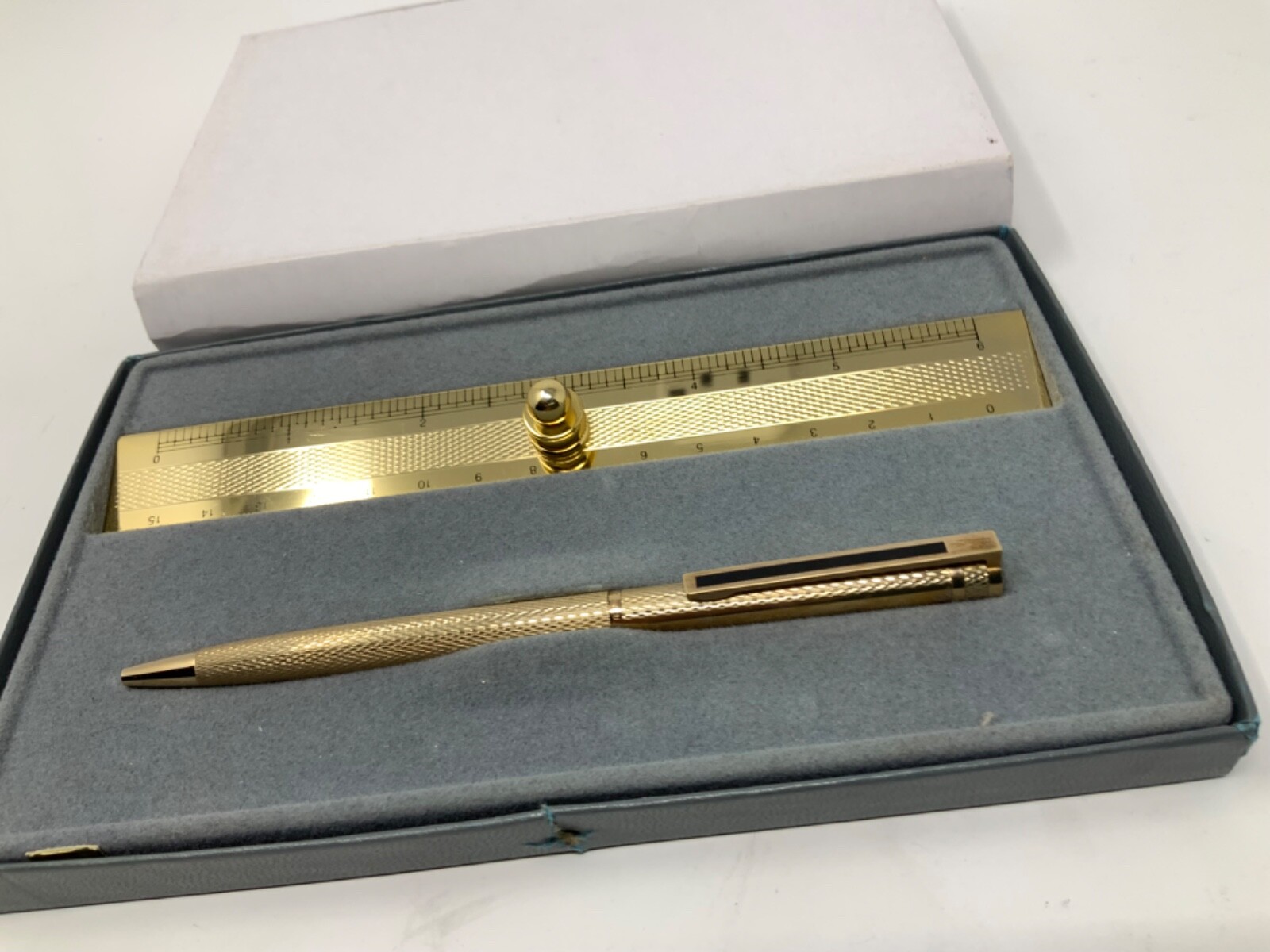 Colibri Gold Color Ballpoint Pen & Ruler Gift Set - Brand New in Box | eBay